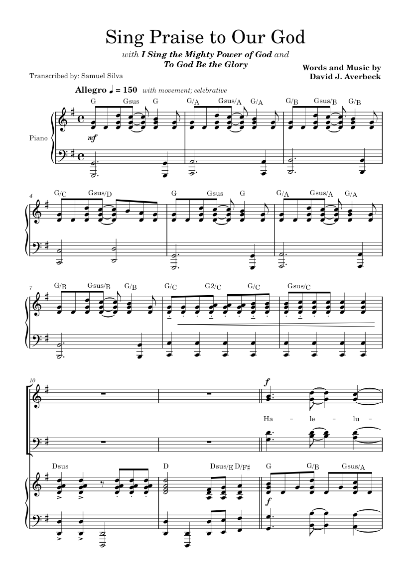 Sing Praise to Our God (SATB) Sheet Music with Chords for Piano ...