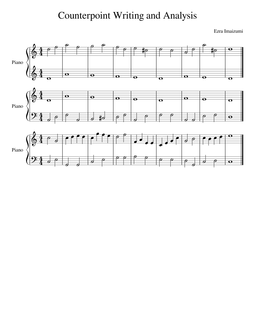 Counterpoint project Sheet music for Piano (Mixed Trio) | Musescore.com