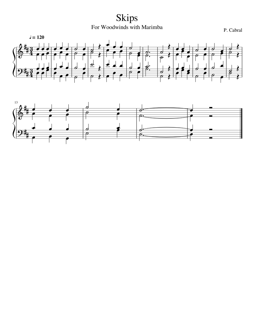 Skips final Sheet music for Piano (Solo) | Musescore.com