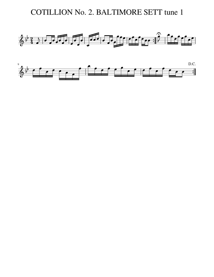 COTILLION No. 2. BALTIMORE SETT tune 1 Sheet music for Piano (Solo ...