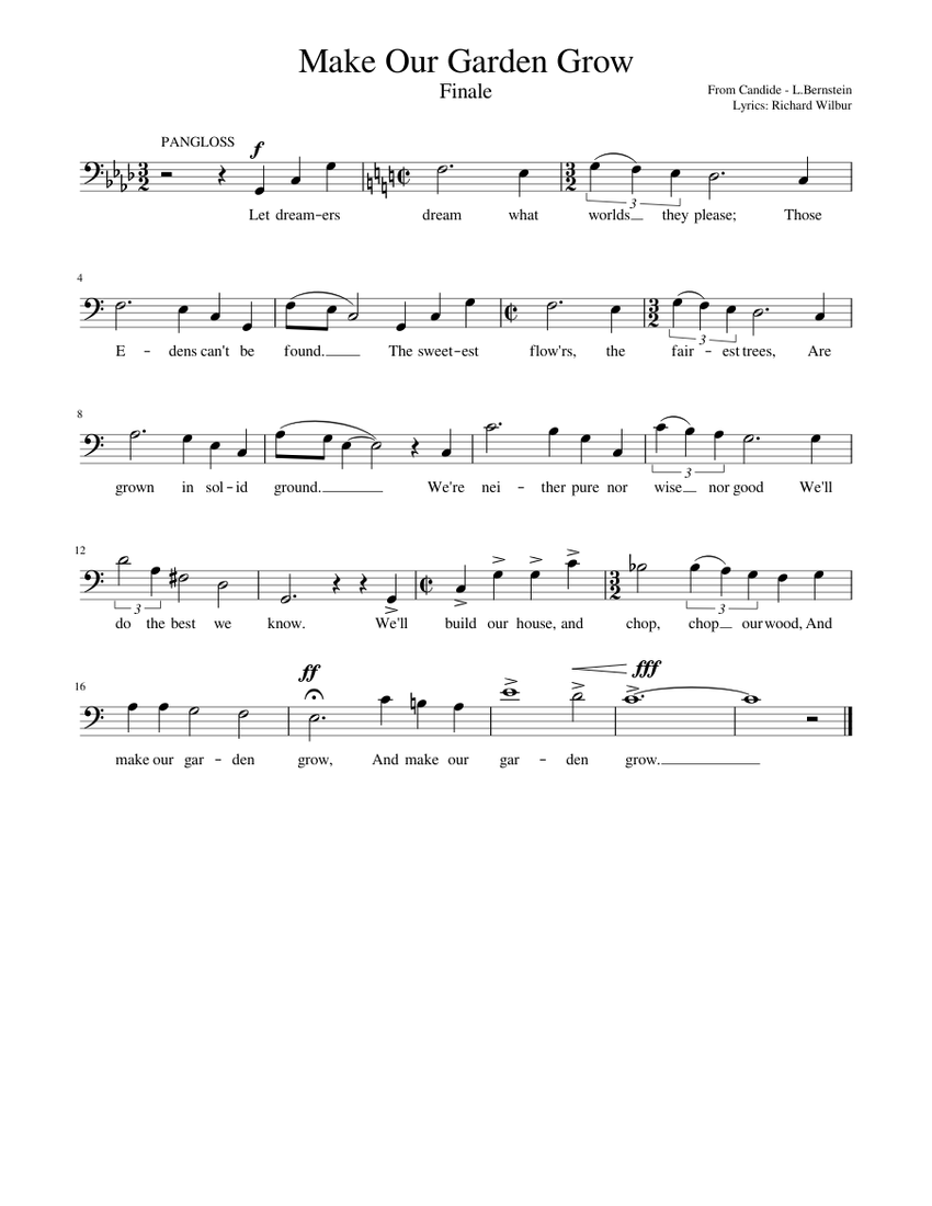 Make Our Garden Grow Finale Sheet music for Piano (Solo) Easy ...