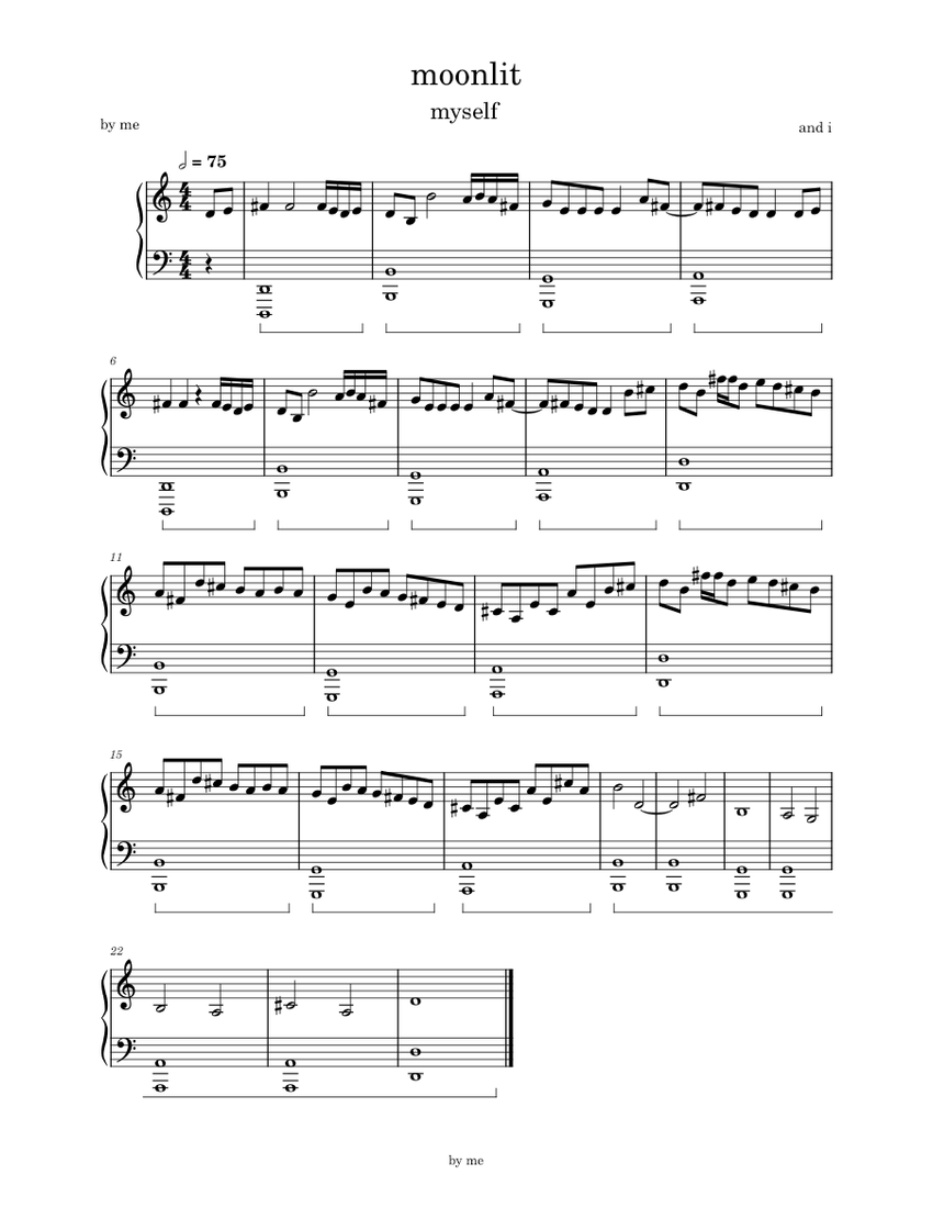 Moonlight Sheet music for Piano (Solo) Easy | Musescore.com