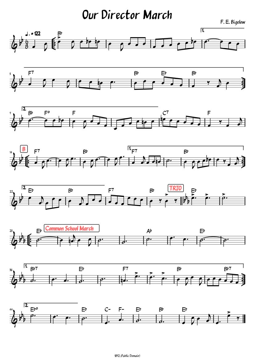 Our Director March (Lead sheet ) Sheet music for Piano (Solo) Easy ...