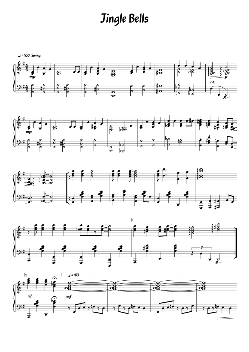 Jingle Bells - Jazz Improv. Sheet Music for Piano (Solo) | MuseScore.com