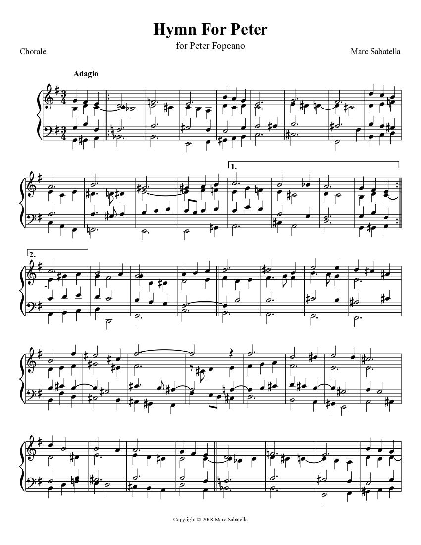 Hymn For Peter Sheet music for Organ (Solo) | Download and print in PDF ...
