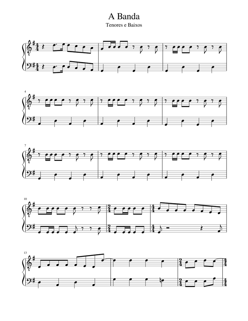 A Banda Sheet music for Piano (Solo) | Musescore.com