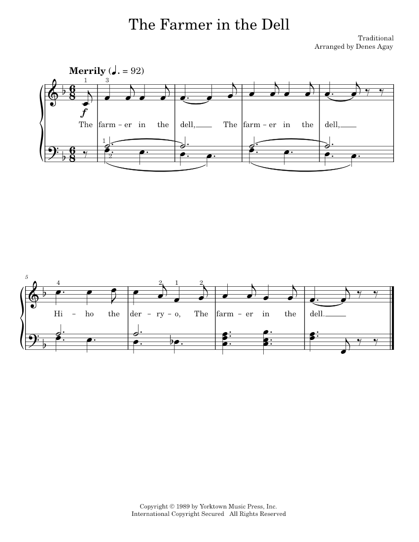 Play Official version of Farmer In The Dell Sheet Music by Misc ...