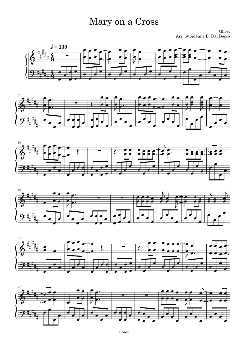Mary on a Cross Sheet music Sheet music for Piano (Solo) | Musescore.com
