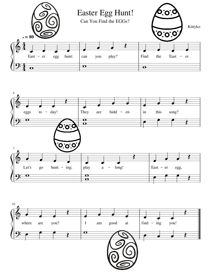 Easter Egg Hunt! Sheet music for Piano (Solo) Easy | Musescore.com