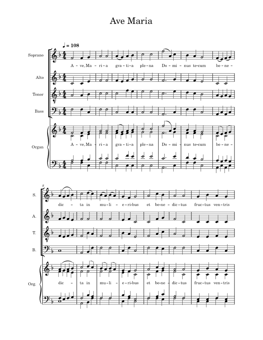 Ave Maria Sheet music for Soprano, Alto, Tenor, Bass voice & more ...