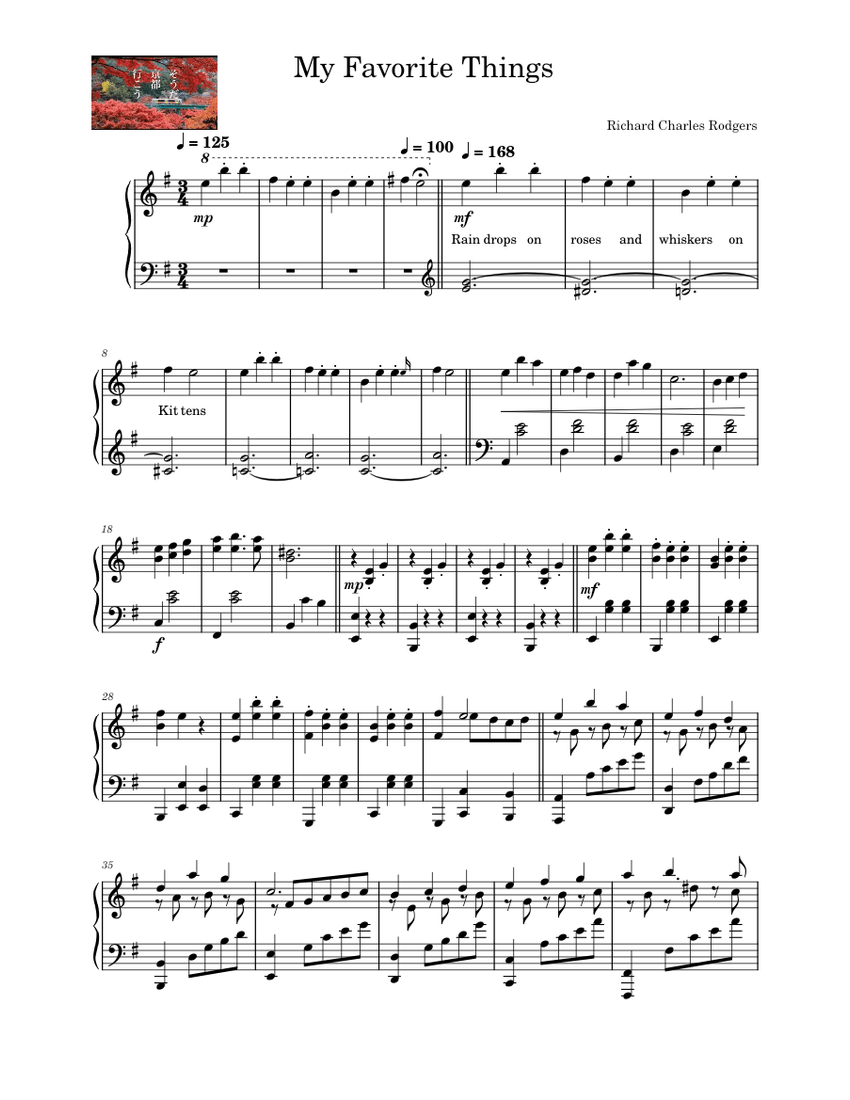 My Favorite Things Sheet music for Piano (Solo) | Musescore.com