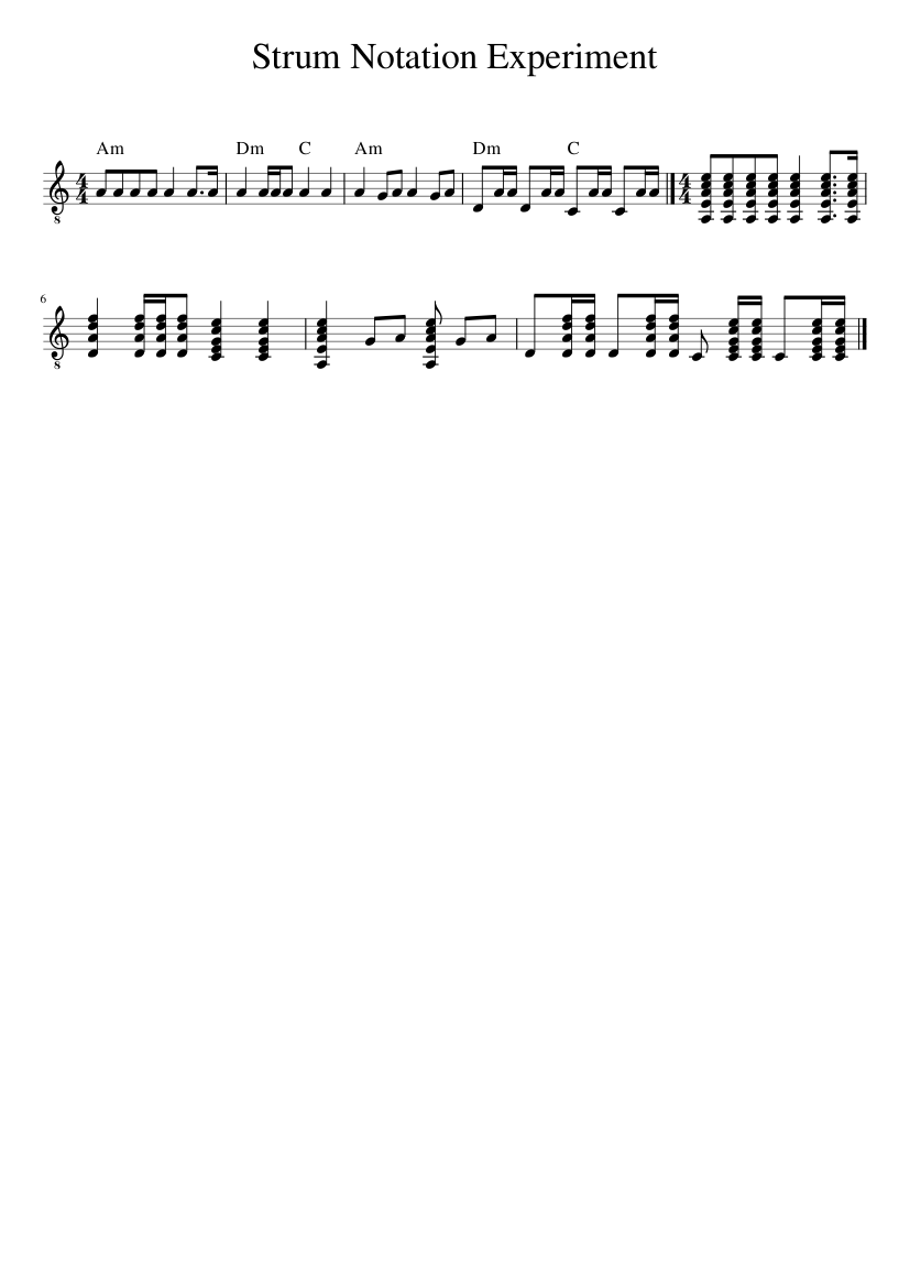 Strum Notation Experiment Sheet music for Piano (Solo) Easy | Musescore.com