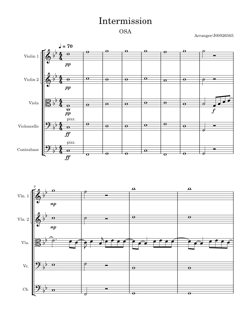 Intermission OSA Sheet music for Violin, Viola, Cello, Woodwinds (other ...