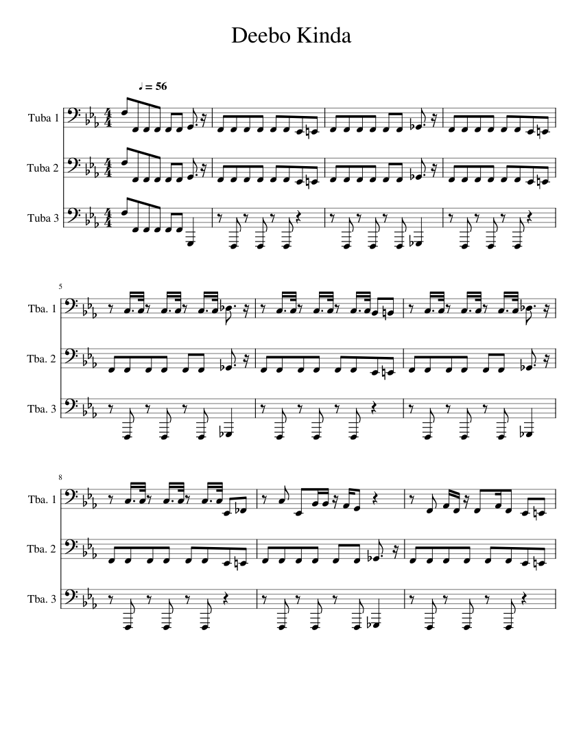 Deebo Kinda Sheet music for Tuba (Brass Trio) | Musescore.com