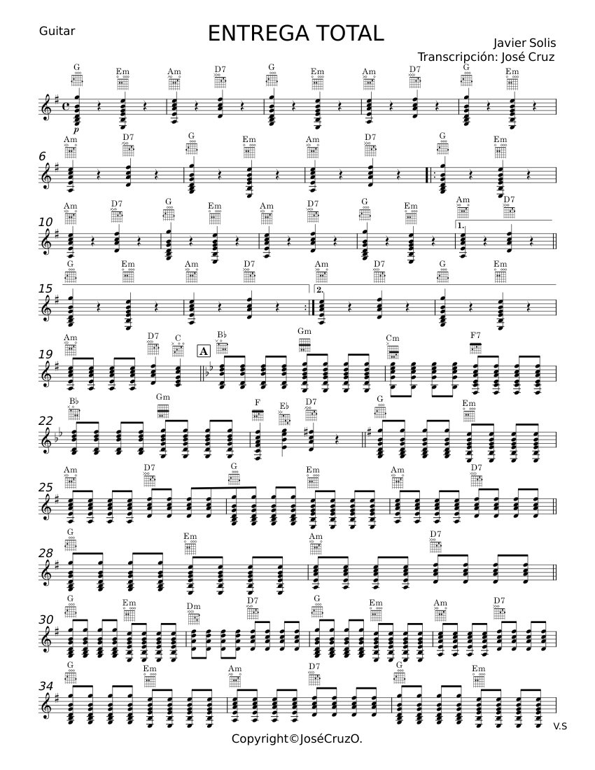 ENTREGA TOTAL - Conjunto Primavera, Javier Solis Sheet Music for Piano ...