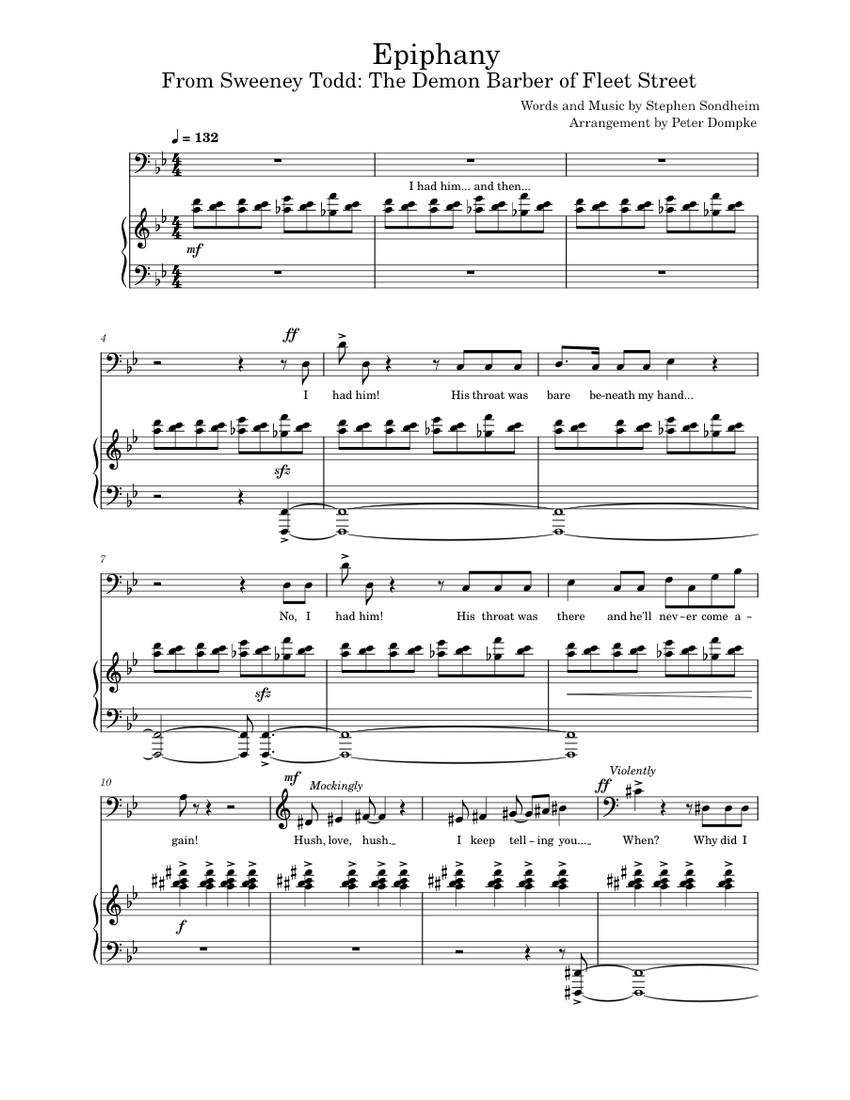 Epiphany Sheet music for Piano, Vocals (Piano-Voice) | Musescore.com