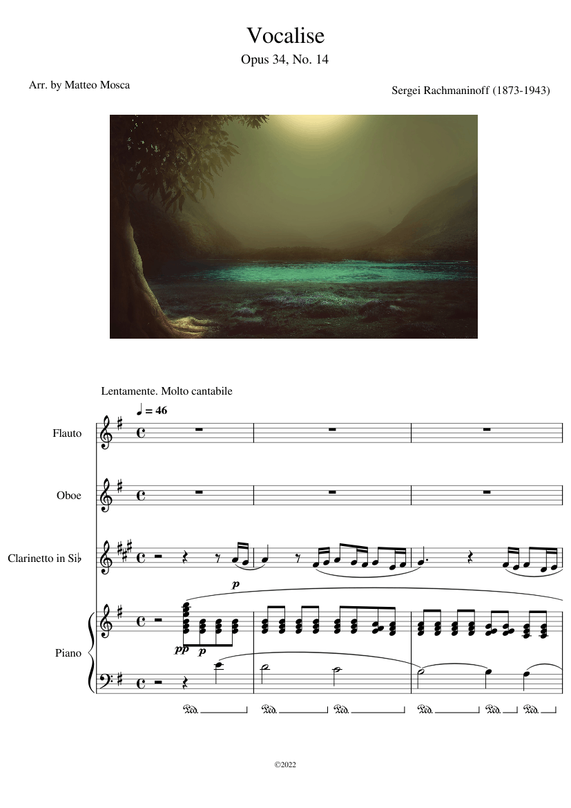 Vocalise (No.14 from Fourteen Songs, Op.34) – Sergei Rachmaninoff Sheet ...