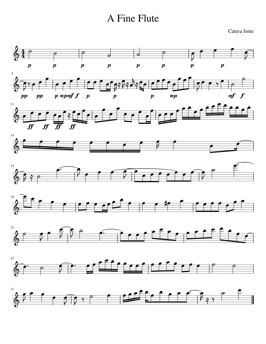 A Fine Flute Sheet music for Flute (Solo) | Download and print in PDF ...