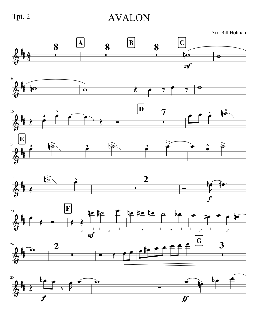 AVALON Sheet music for Piano (Solo) | Musescore.com