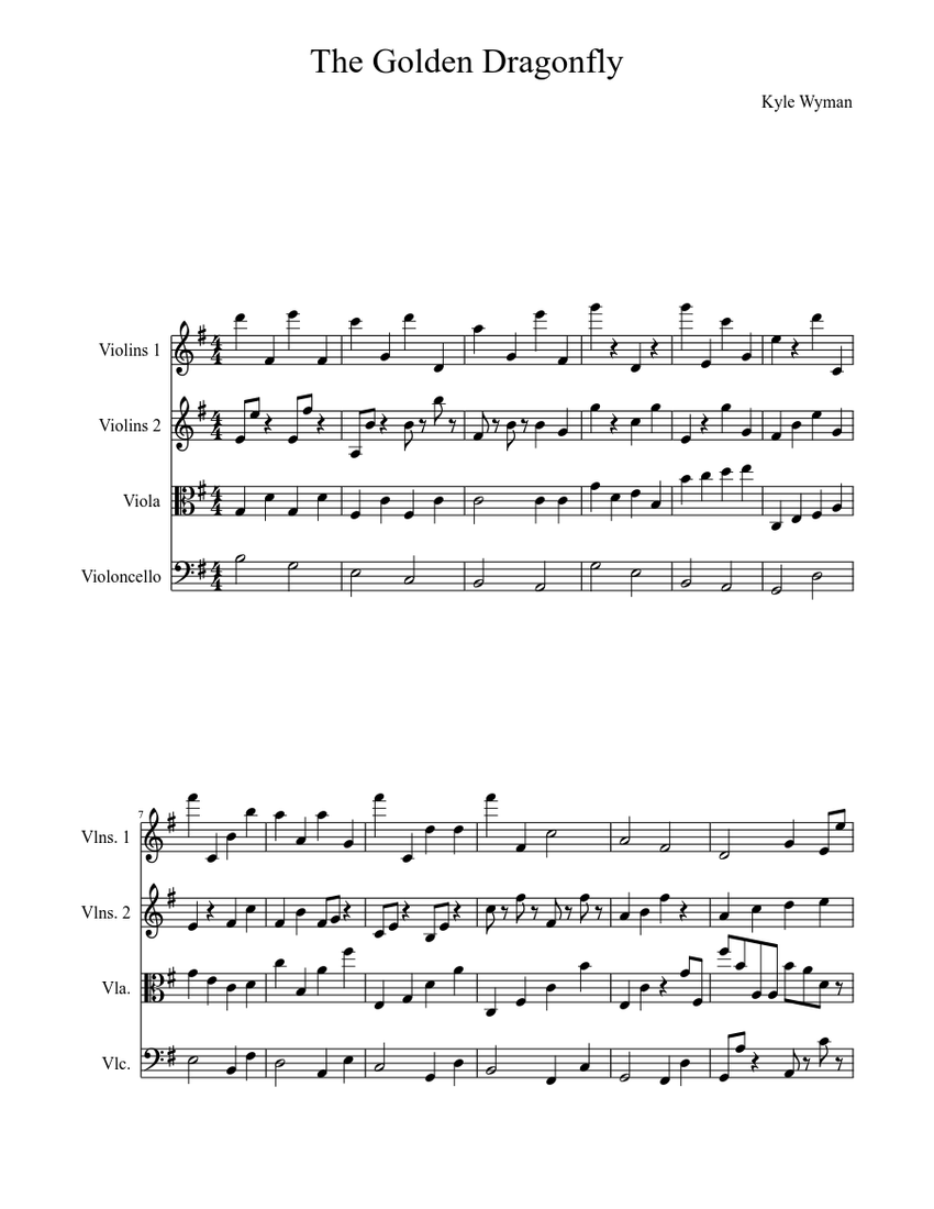 The Golden Dragonfly Sheet music for Viola (Solo) | Download and print ...