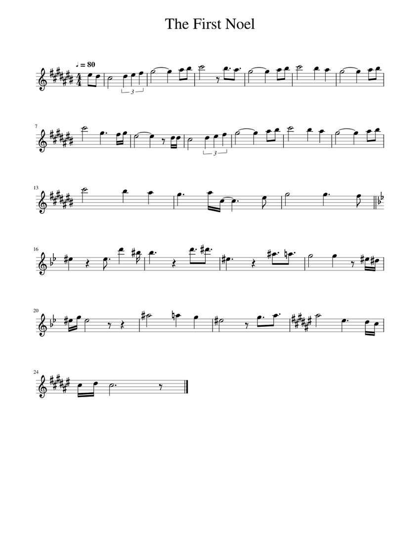 The First Noel Sheet music for Saxophone alto (Solo) | Musescore.com