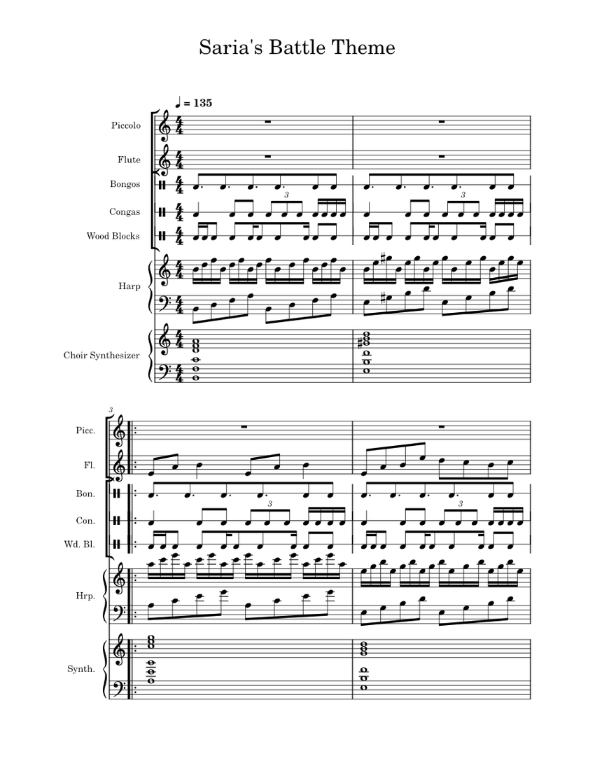 Lost Woods Sarias Song Koji Kondo Sheet Music For Flute Piccolo 8884