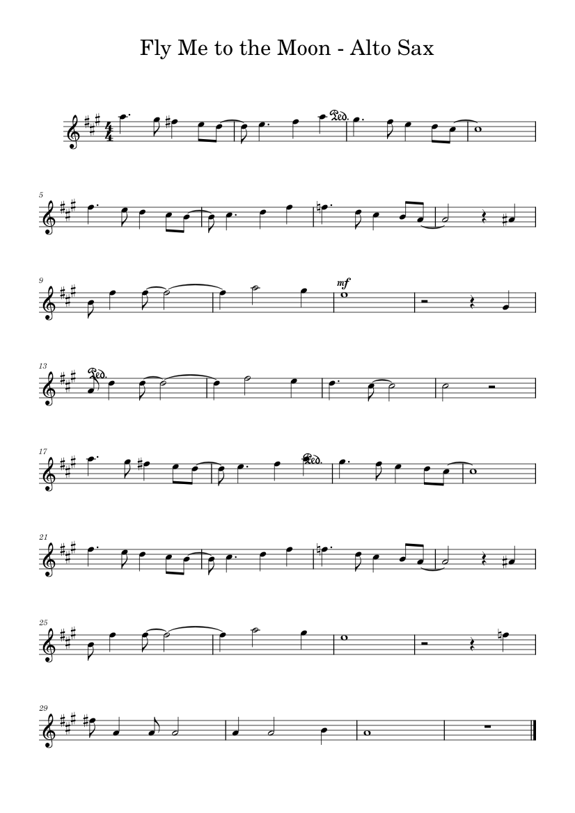 Fly me to the Moon - Alto Sax Sheet music for Voice (other) (Solo ...