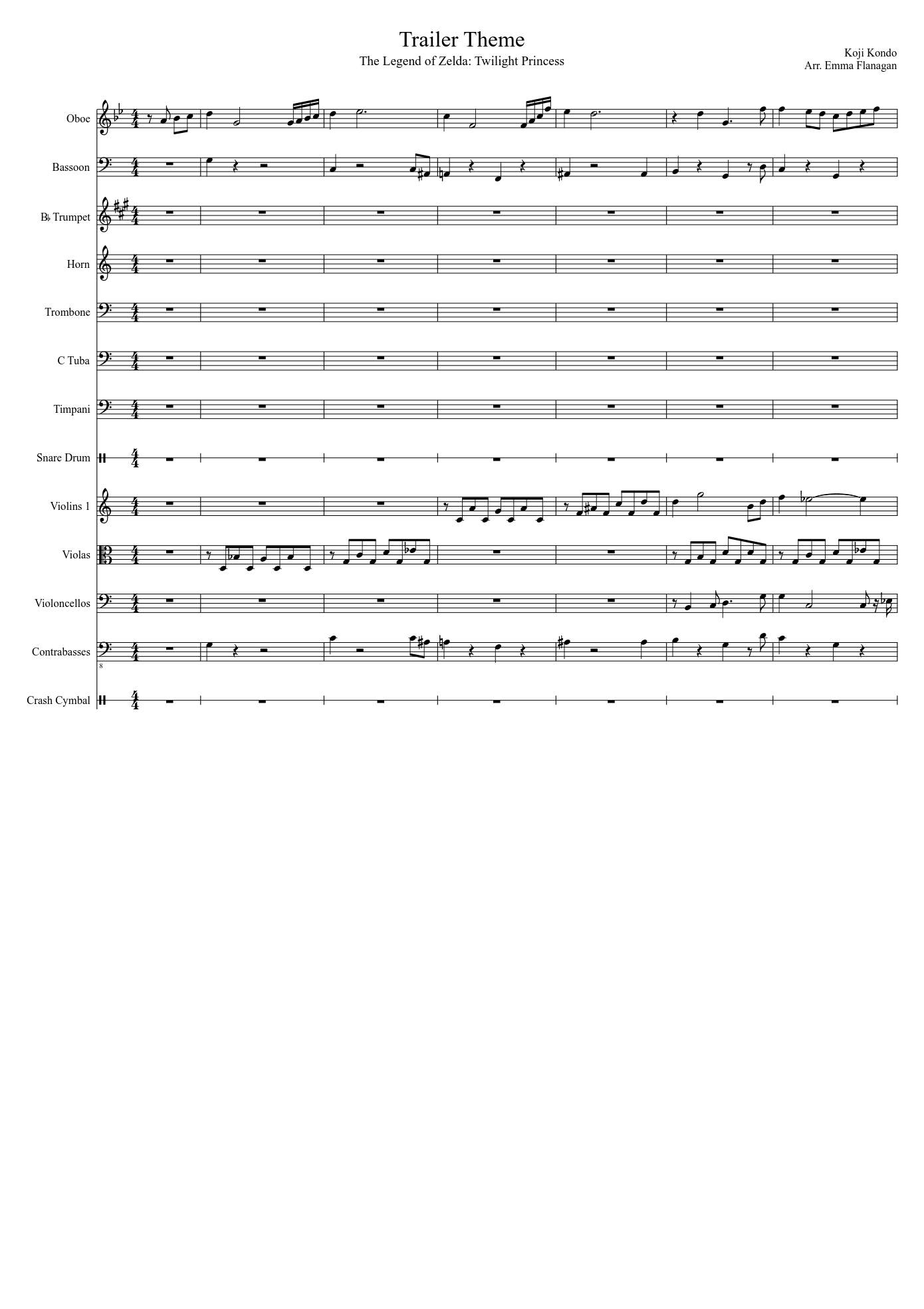Trailer Theme: Twilight Princess Sheet music for Trombone, Tuba, Oboe, Bassoon & more ...