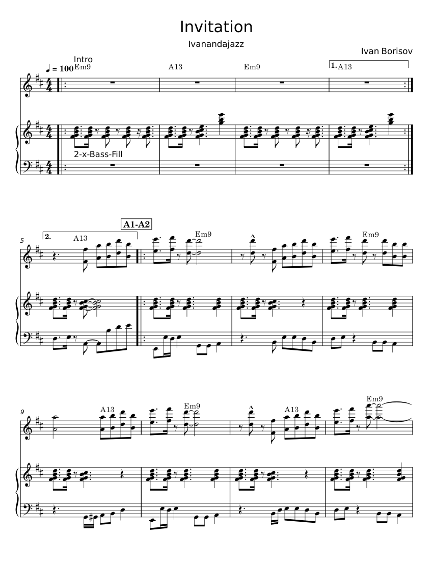 Invitation Sheet music for Piano (Piano Duo) | Musescore.com