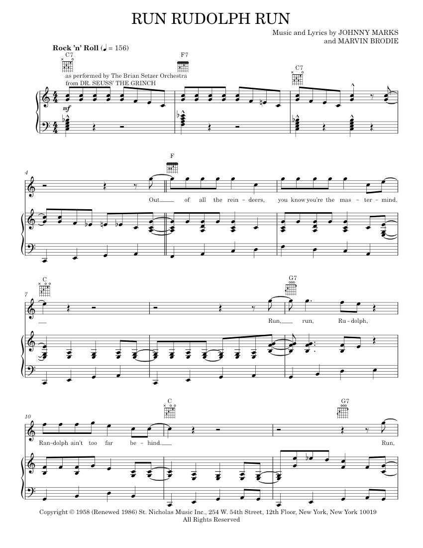 Play Official version of Run Rudolph Run (from The Grinch) Sheet Music ...