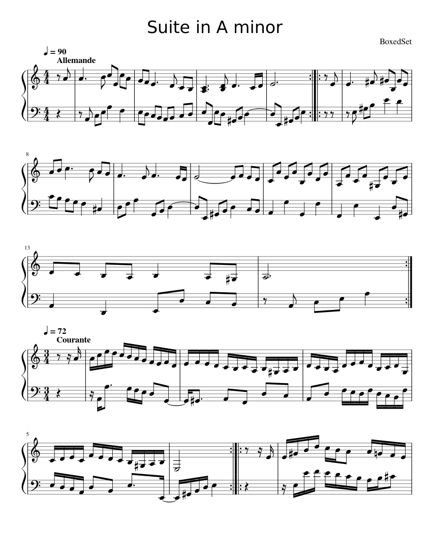 Suite in A minor Sheet music for Piano (Solo) | Musescore.com