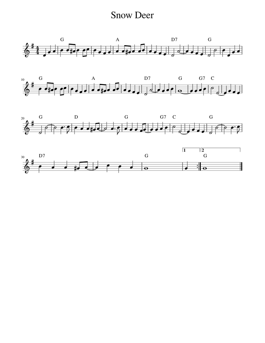Snow Deer Sheet music for Piano (Solo) Easy | Musescore.com