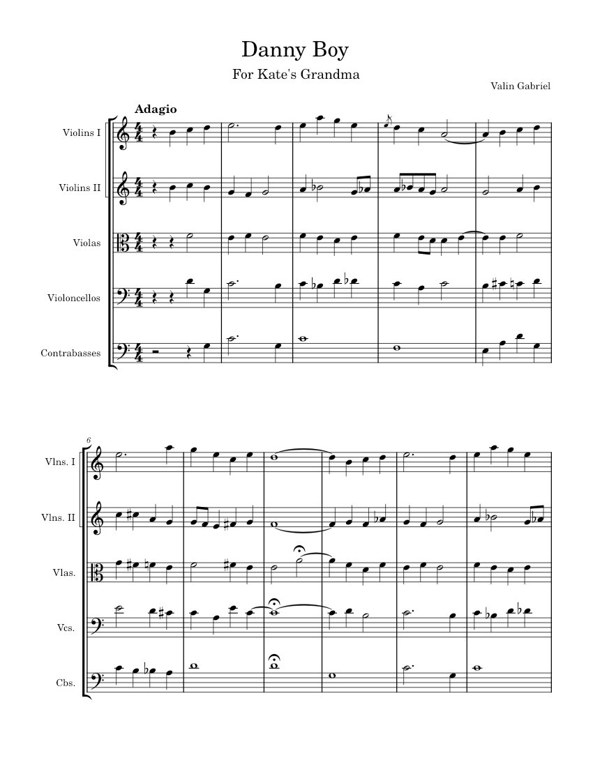 Danny boy – Misc Traditional Danny Boy for String Ensemble Sheet music ...