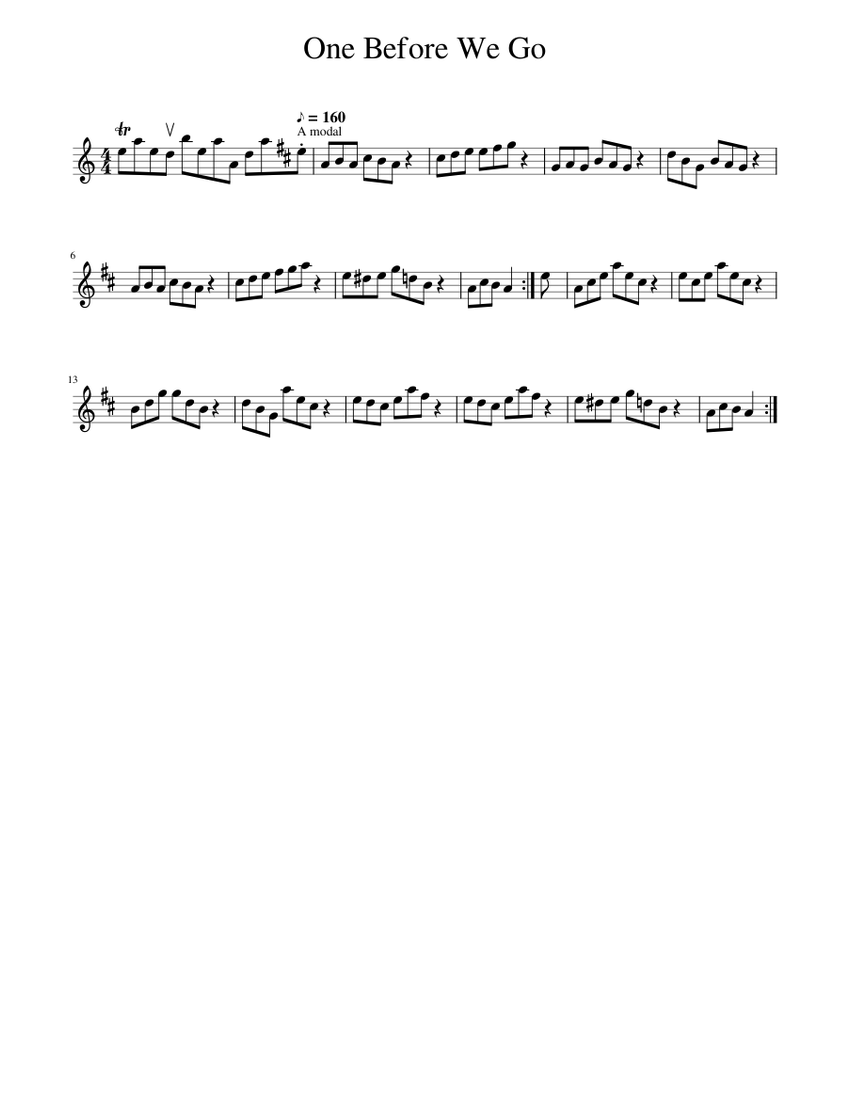 One Before We Go Sheet music for Piano (Solo) | Musescore.com