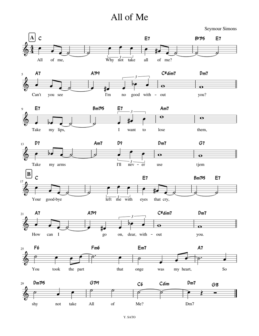 All of Me - piano tutorial