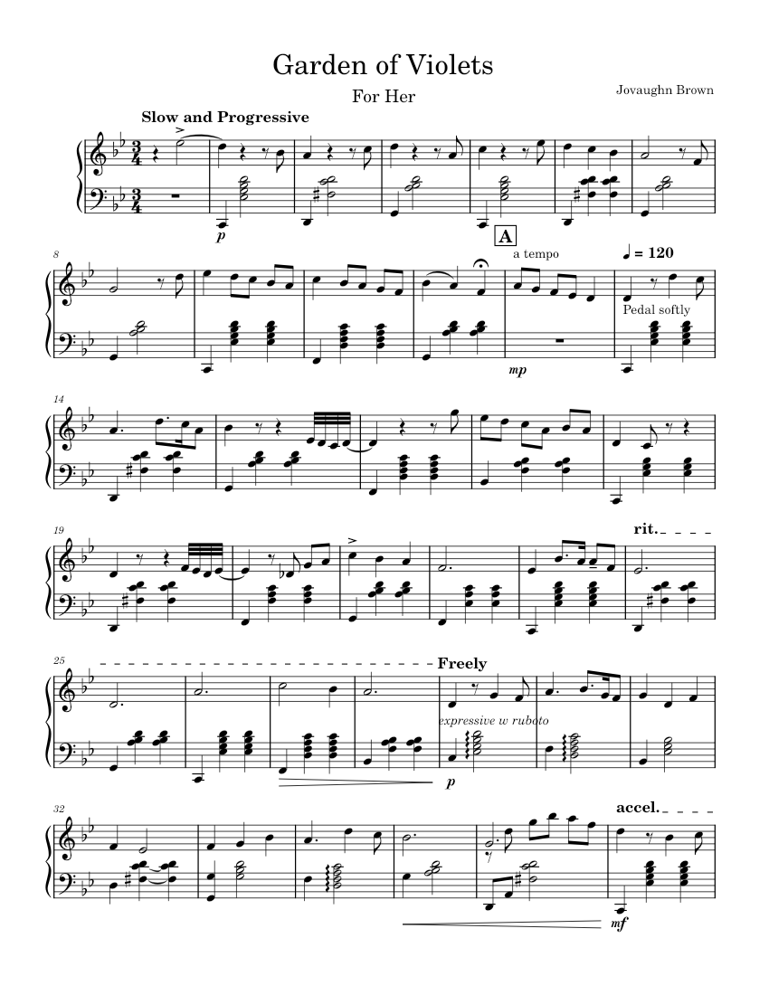 Garden of Violets Sheet music for Piano (Solo) | Musescore.com