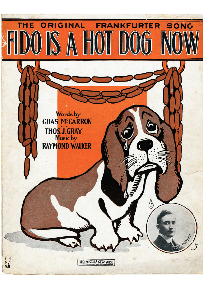 Fido Is A Hot Dog Now – Raymond Walker | Comic song - 1914 Sheet music ...