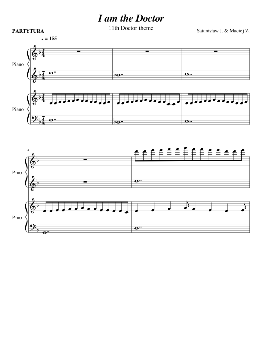 I am the doctor Sheet music for Piano (Piano Duo) | Musescore.com