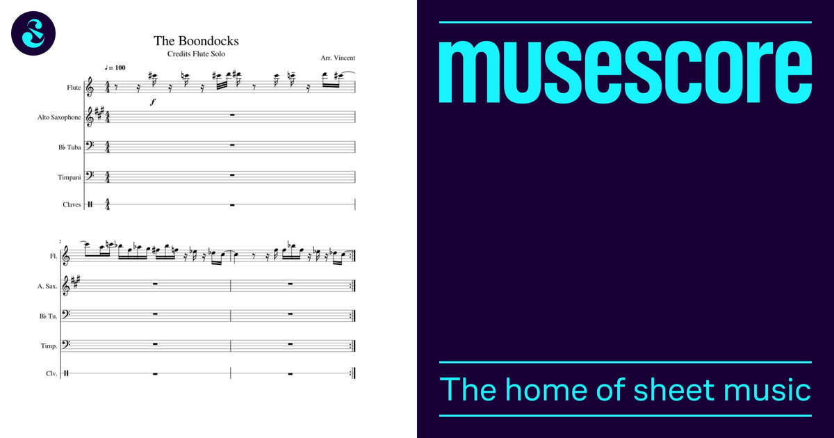 The Boondocks Credits Sheet music for Tuba, Flute, Saxophone alto ...