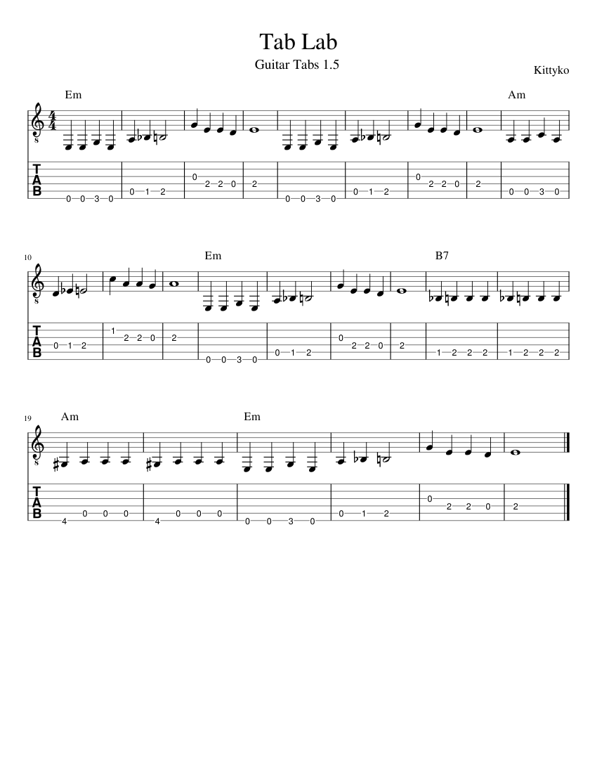 Tab Lab Sheet music for Guitar (Solo) | Musescore.com
