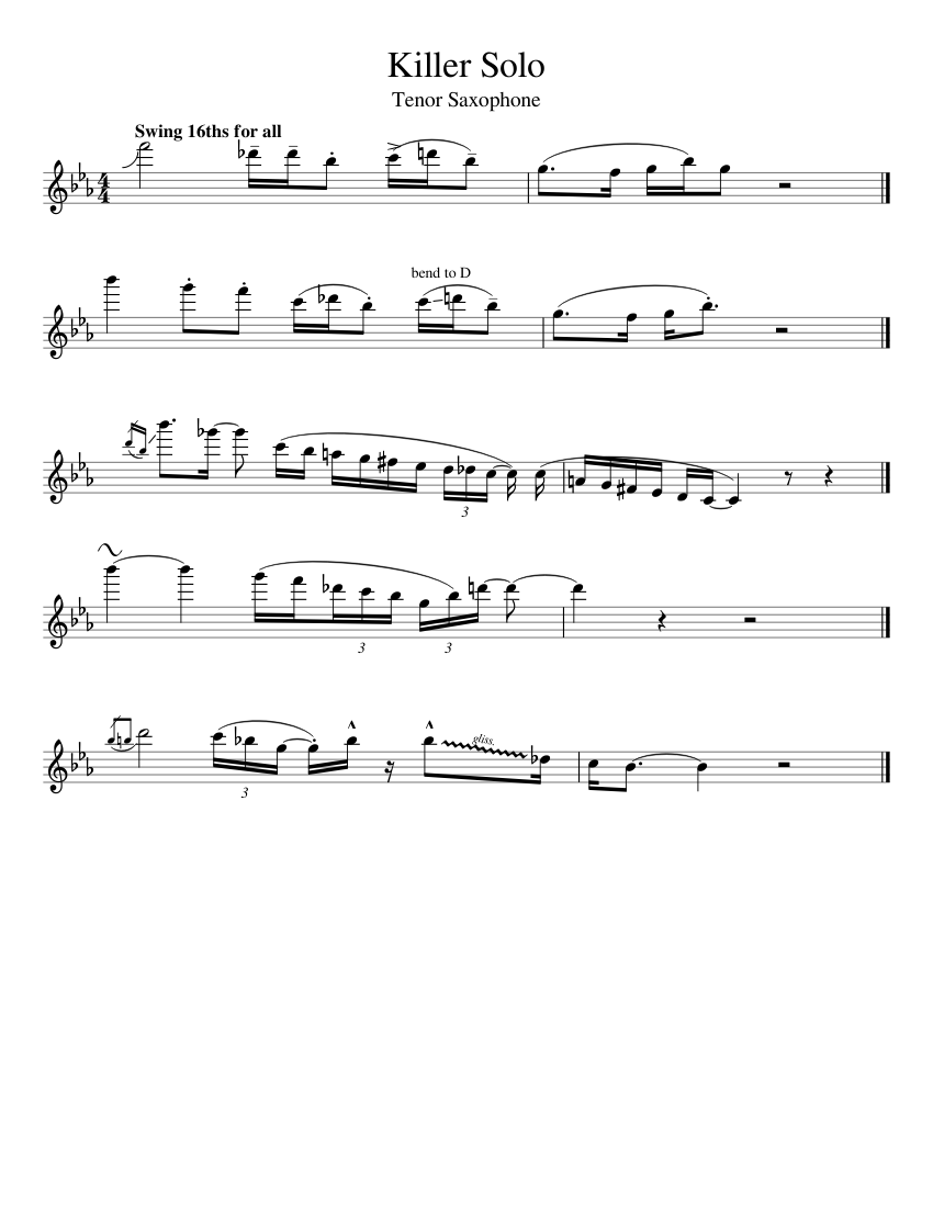 TF2 - Killer Solo Sheet music for Saxophone tenor (Solo) | Musescore.com