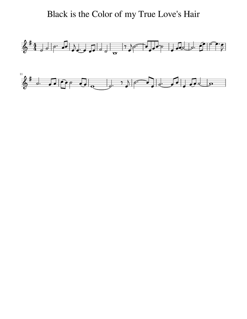 Black is the Color of my True Love's Hair Sheet music for Piano (Solo ...