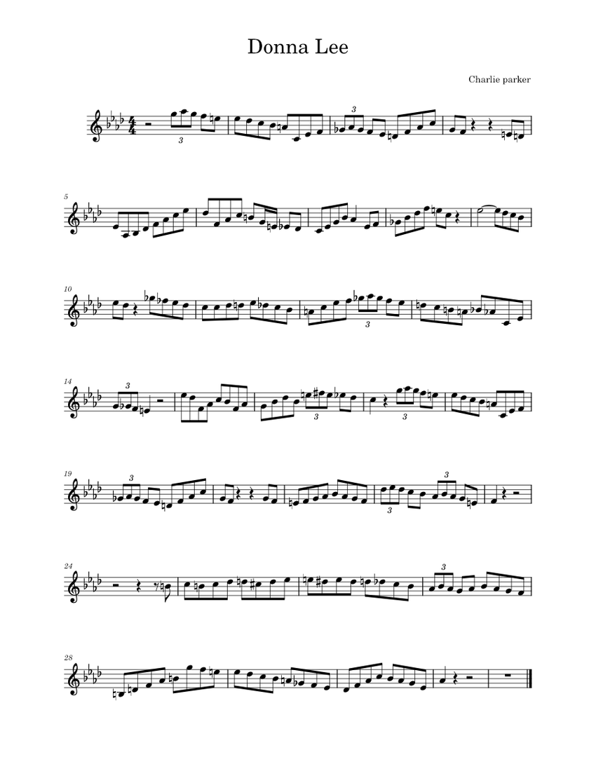 Donna_Lee Sheet music for Piano (Solo) Easy | Musescore.com