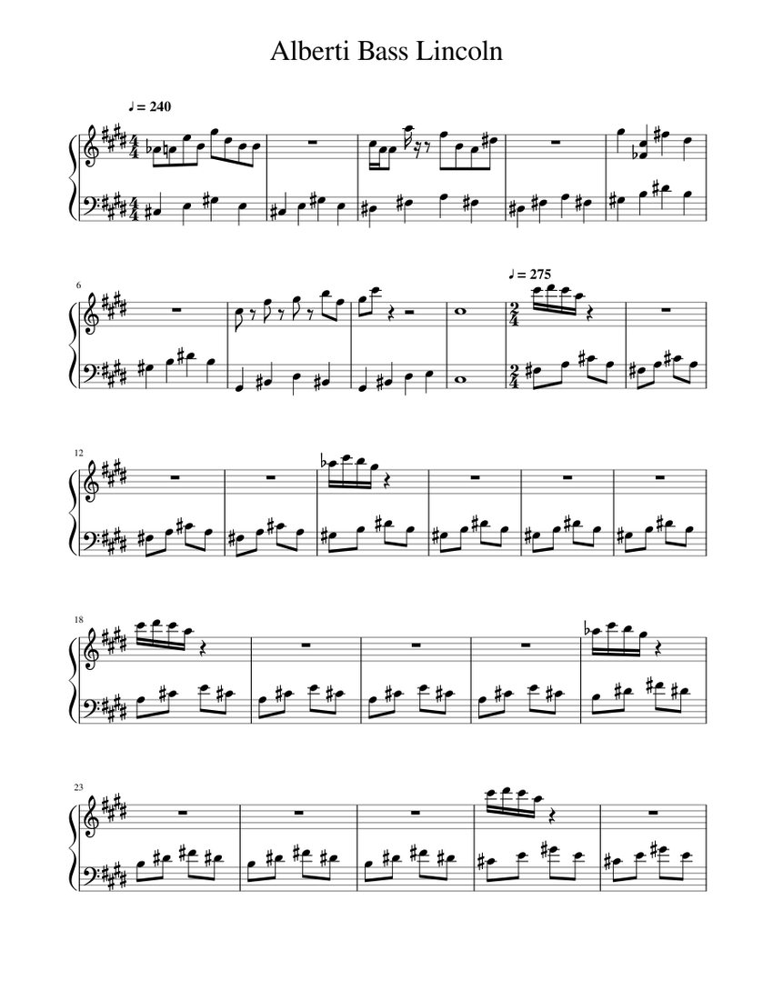 Alberti Bass Lincoln Sheet music for Piano (Solo) Easy | Musescore.com