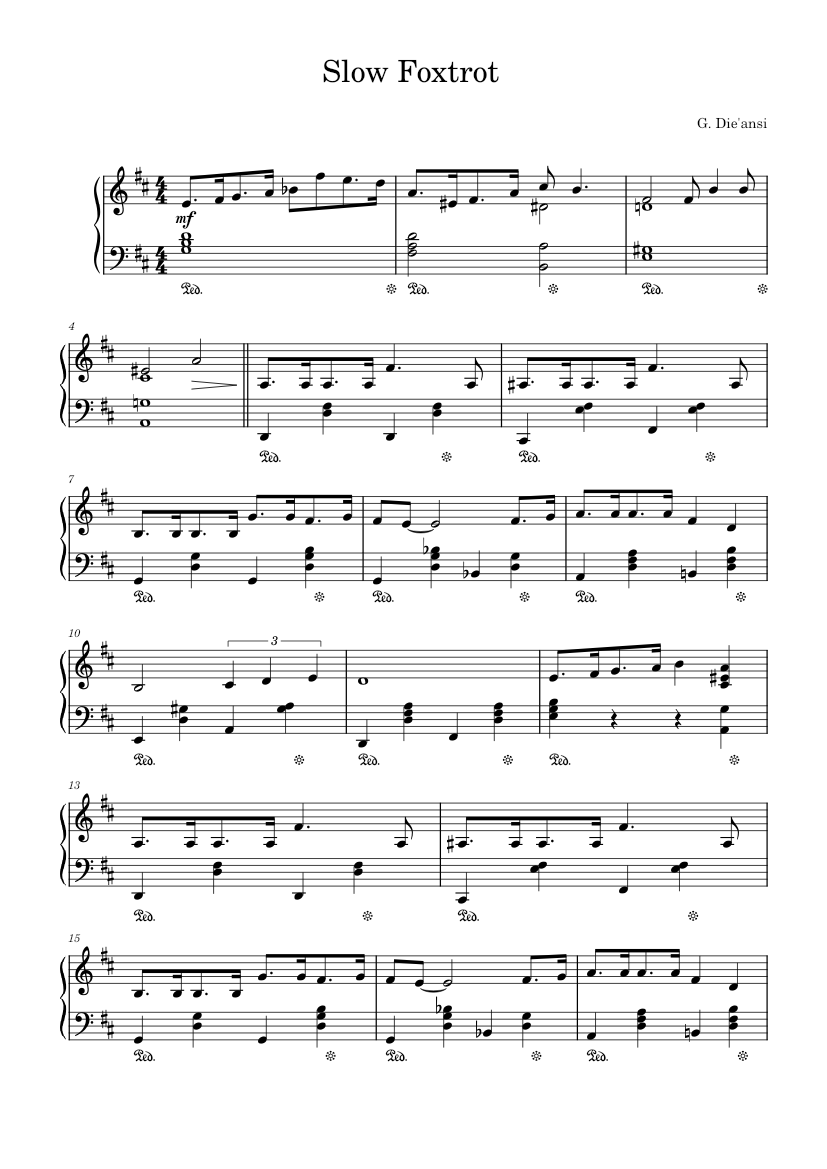 Slow Foxtrot – G. Die'ans Sheet music for Piano (Solo) | Musescore.com