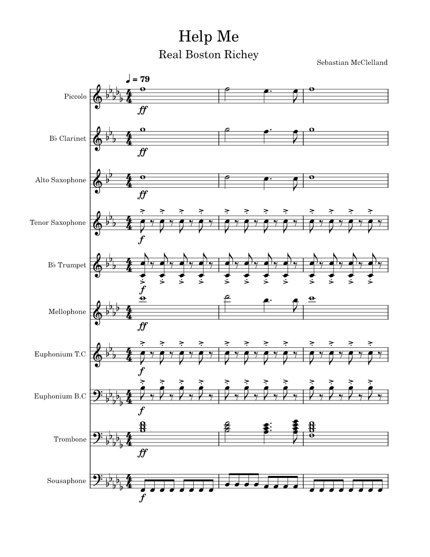 Help Me – Real Boston Richey Sheet music for Trombone, Euphonium, Mellophone, Flute piccolo ...