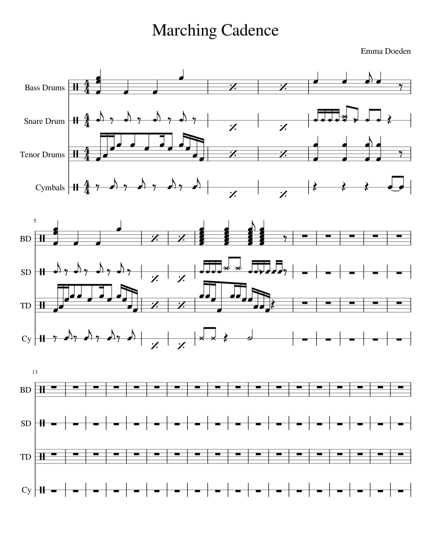 Marching Cadence - piano tutorial