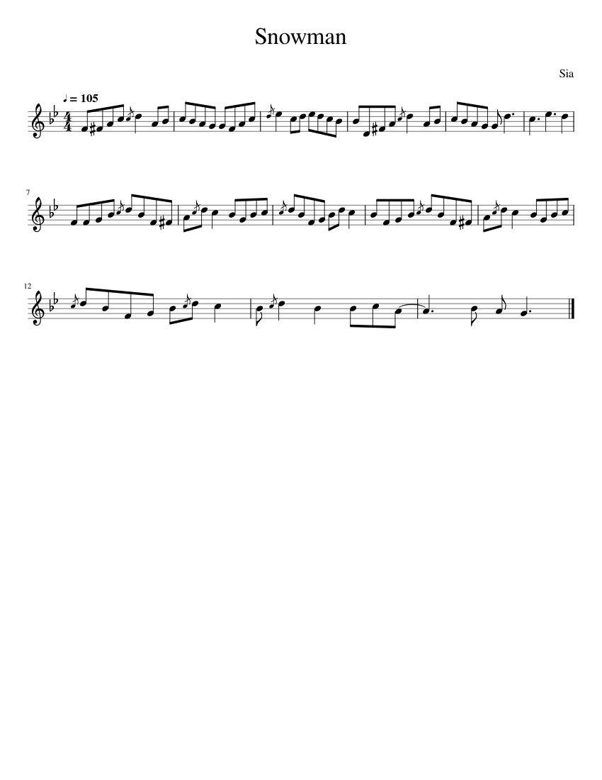 Snowman Sheet music for Saxophone alto (Solo) | Musescore.com