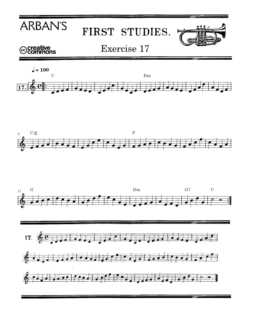 Arban First Studies 17 Sheet music for Trumpet in b-flat (Solo) | Musescore.com