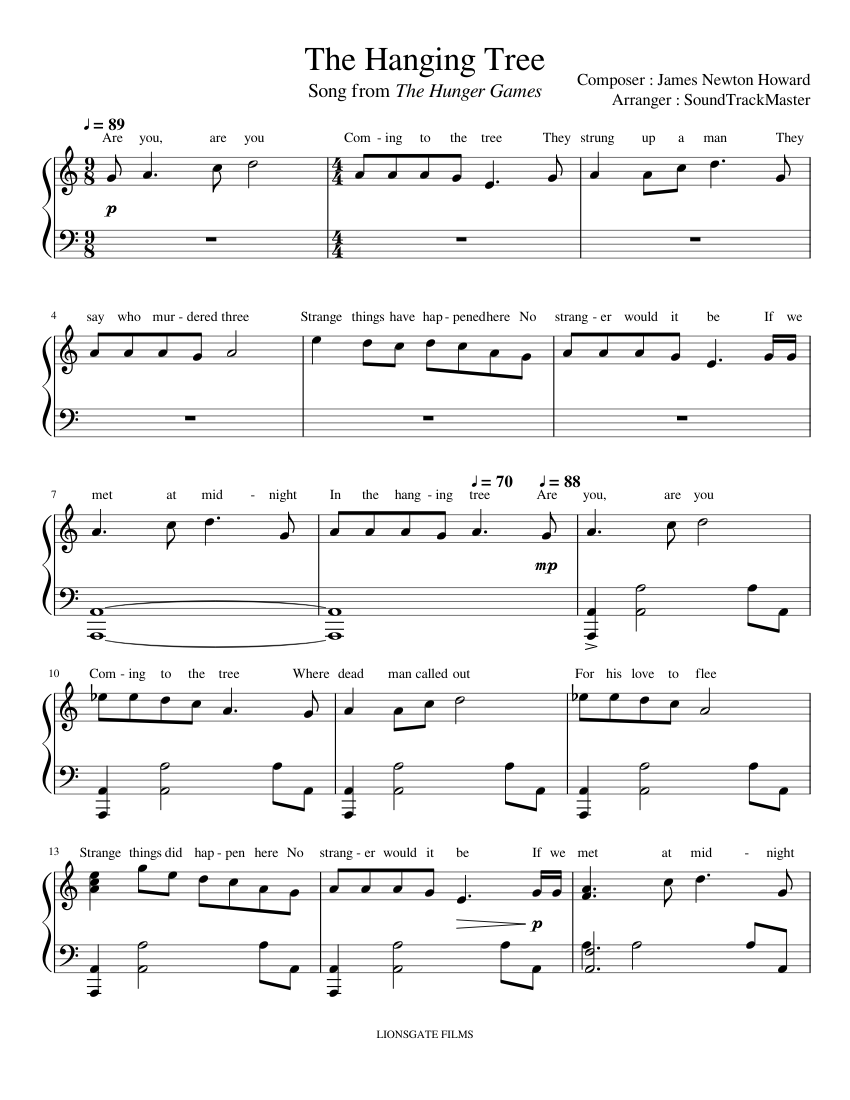 The Hanging Tree - piano tutorial